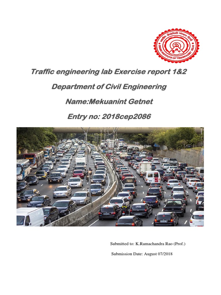 Traffic Engineering Lab Exercise Report 1&2 Department of Civil ...