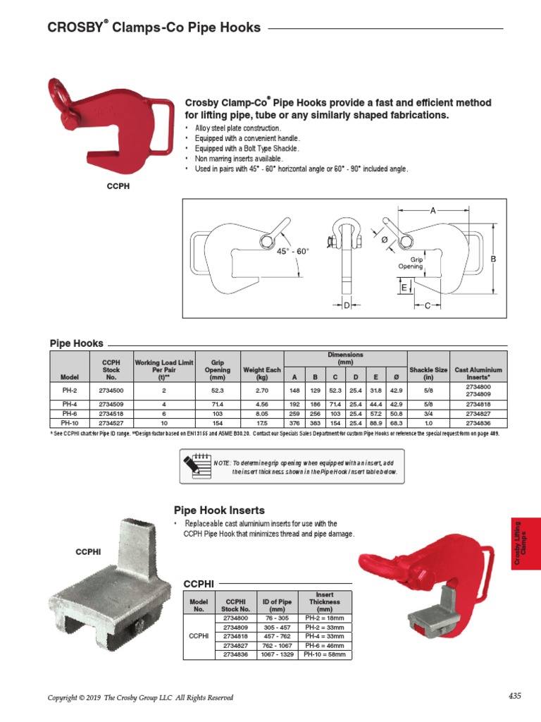 Crosby Clamp-Co Pipe Hooks Provide A Fast and Efficient Method For ...