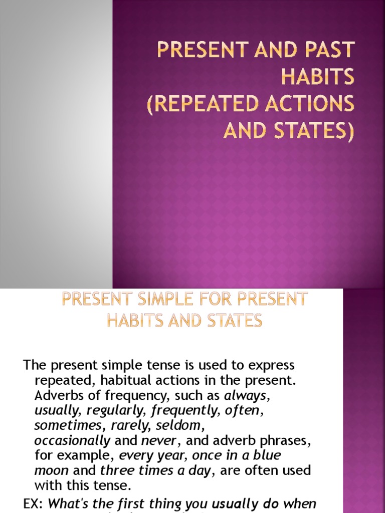 Present and Past Habits | PDF