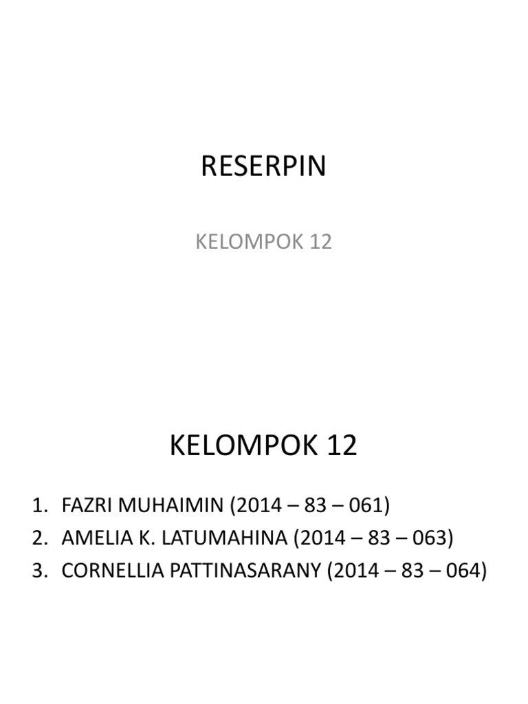 Reserpin | PDF | Kesehatan Holistik