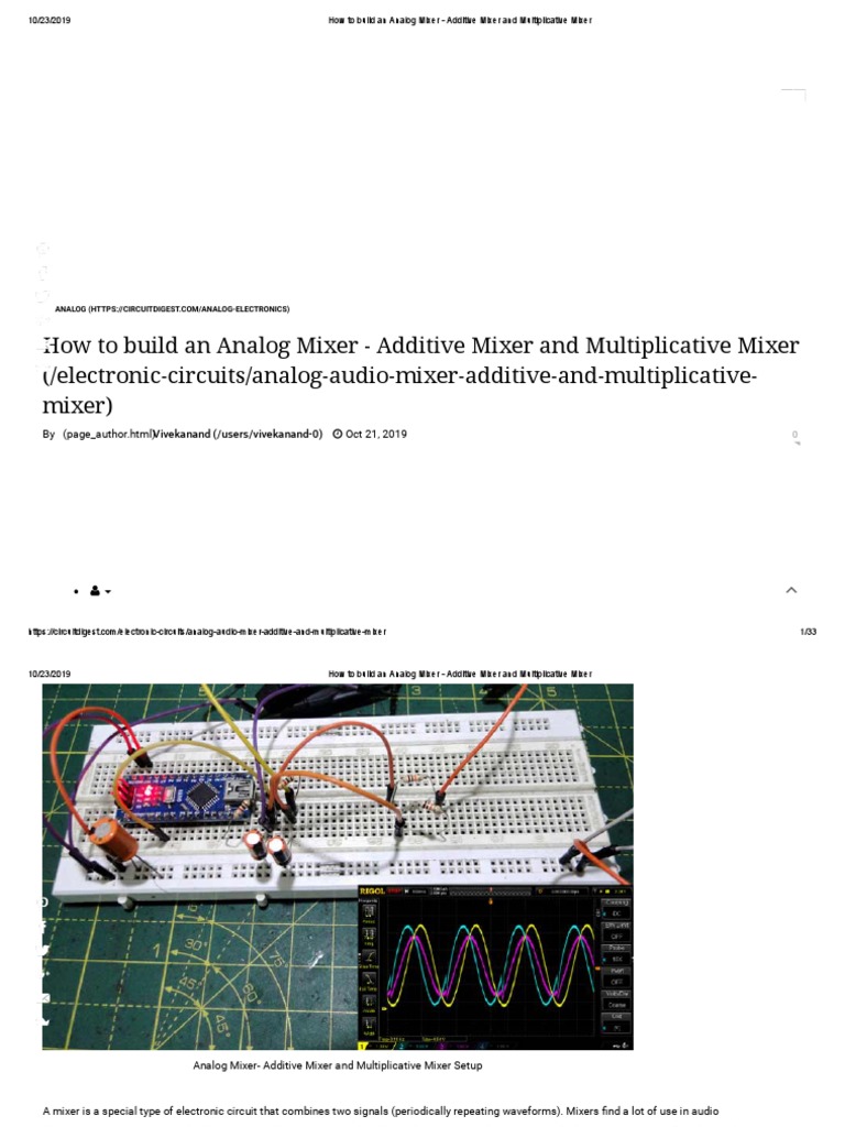 How To Build An Analog Mixer - Additive Mixer and Multiplicative Mixer ...