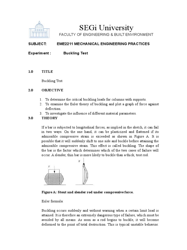 Buckling Test in Mechanical Engineering | PDF | Buckling | Materials