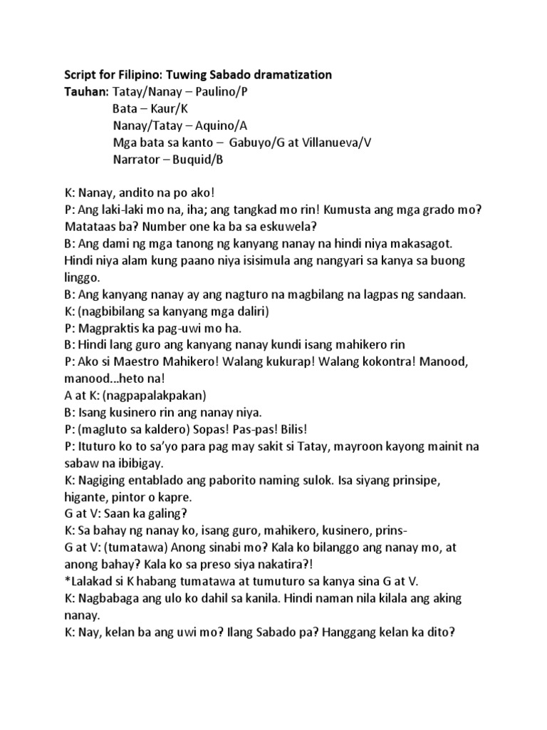 Script For Filipino | PDF