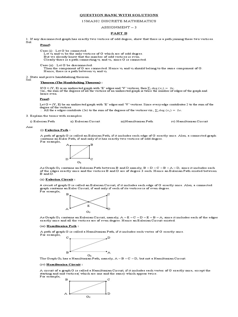 Discrete Mathematics - Assignment 3 With Solutions (Part B) | PDF ...