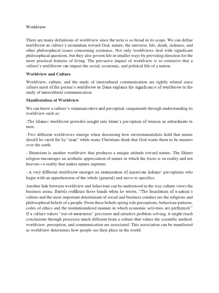 Worldview | PDF | World View | Jews