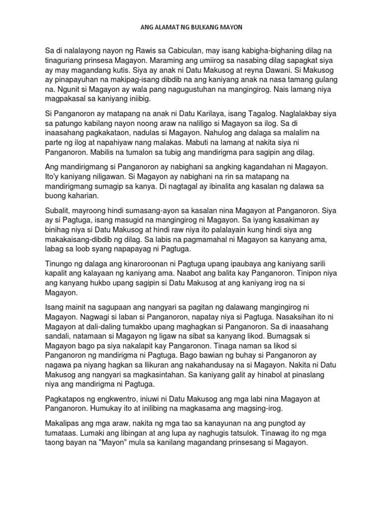 Alamat NG Bulkang Mayon | PDF