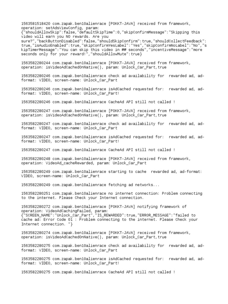 Pokktlogs | PDF | Cache (Computing) | Computer Data