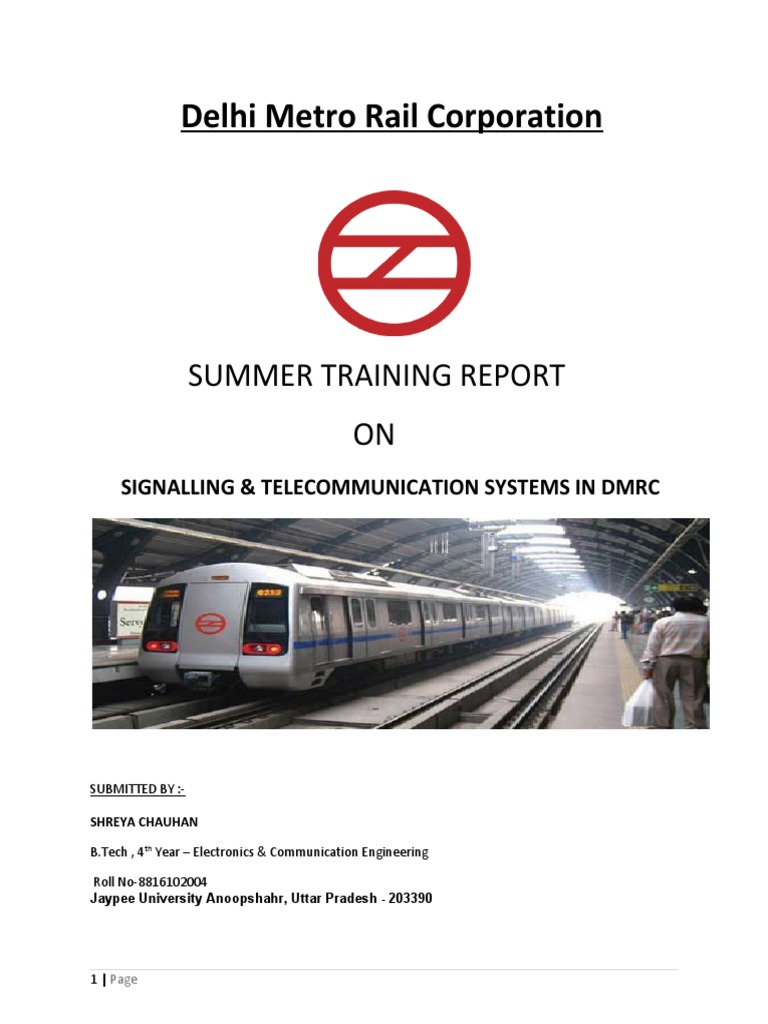 DMRC Report | Download Free PDF | Telecommunication | Optical Fiber