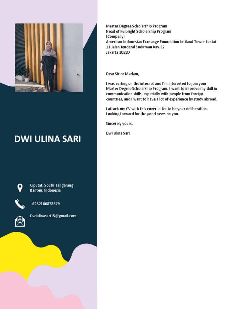 Cover Letter Dwi Ulina Sari | PDF