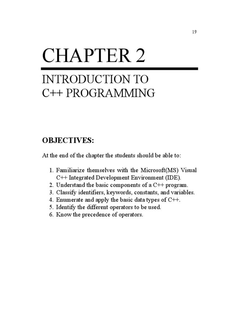 CHAPTER 2 Intro To C++ Programming | PDF | Data Type | Integer ...