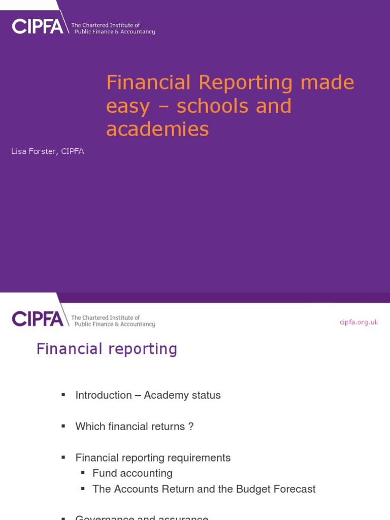 Financial Reporting Made Easy - Schools and Academies: Lisa Forster ...