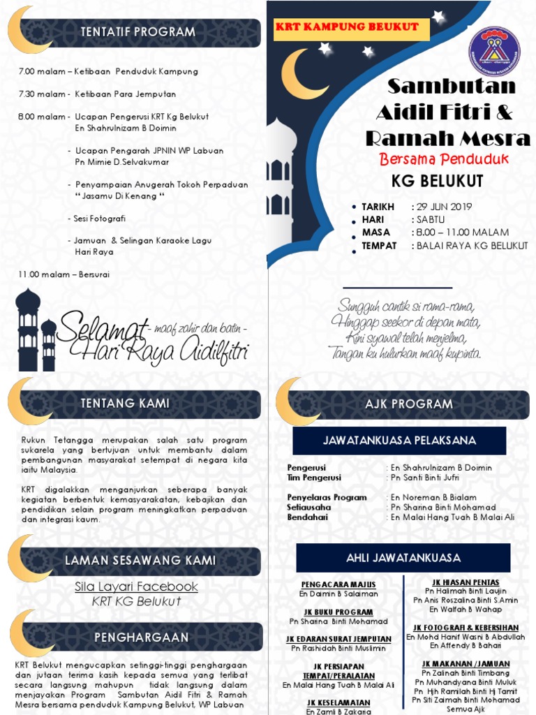 Buku Program Sambutan Hari Raya (Cikgugrafikdotcom) | PDF