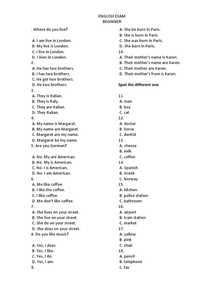 English Level Test | PDF