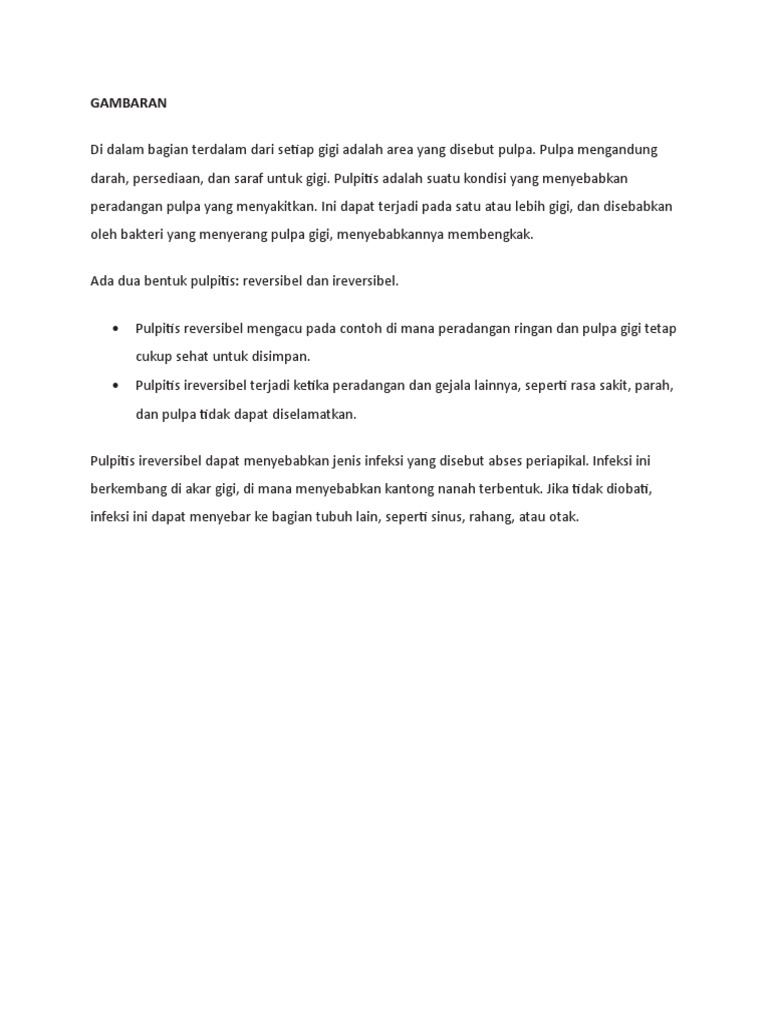 Leaflet Pulpitis | PDF