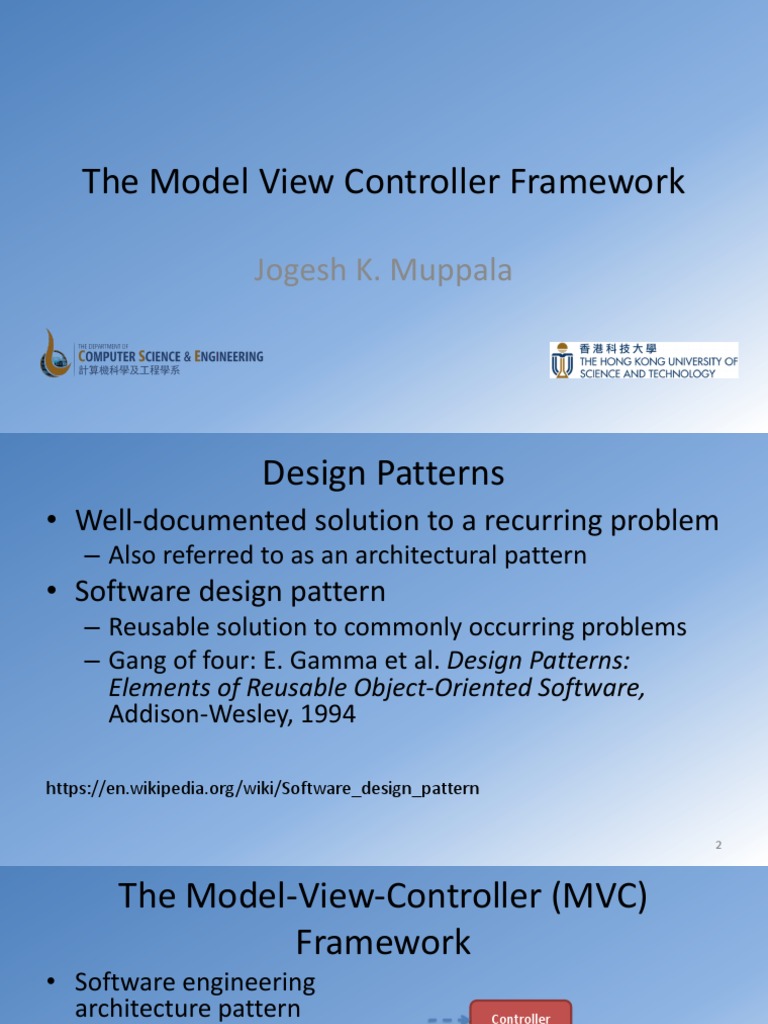 The Model View Controller Framework: Jogesh K. Muppala | PDF | Model ...