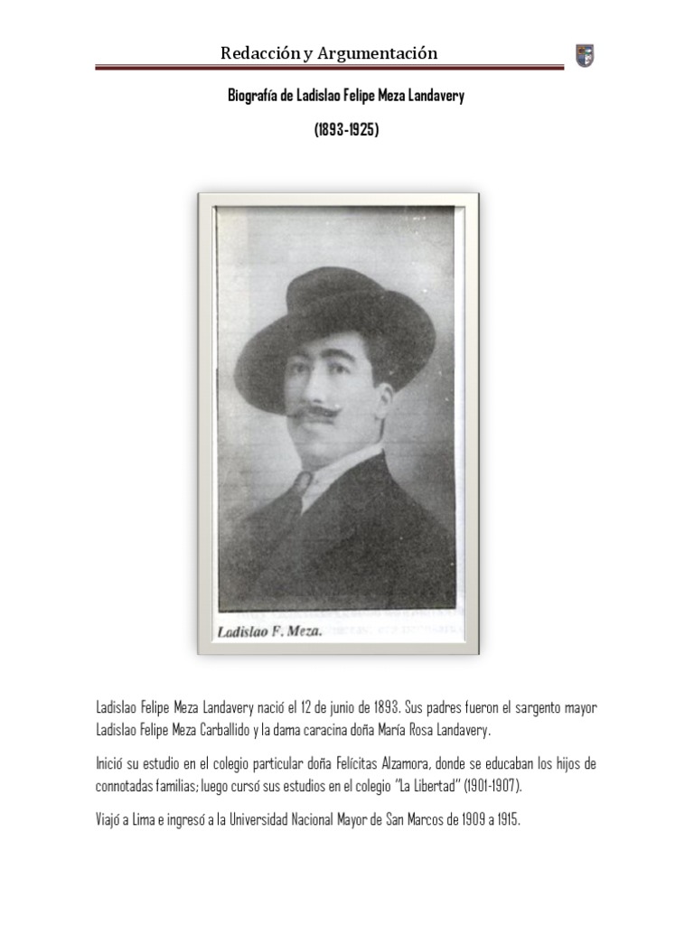 Biografía de Ladislao Felipe Meza Landavery Final | PDF | Ensayos