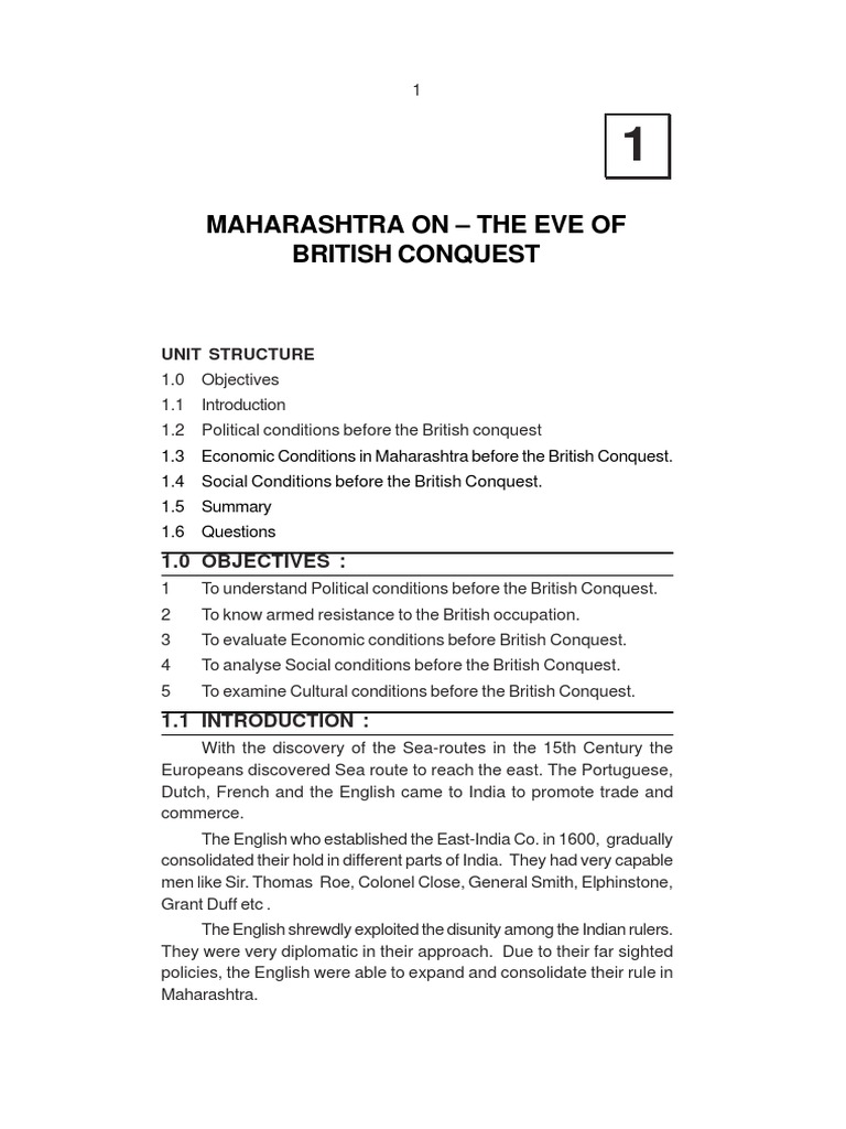 History of Modern Maharashtra - University of Mumbai Textbook | PDF ...