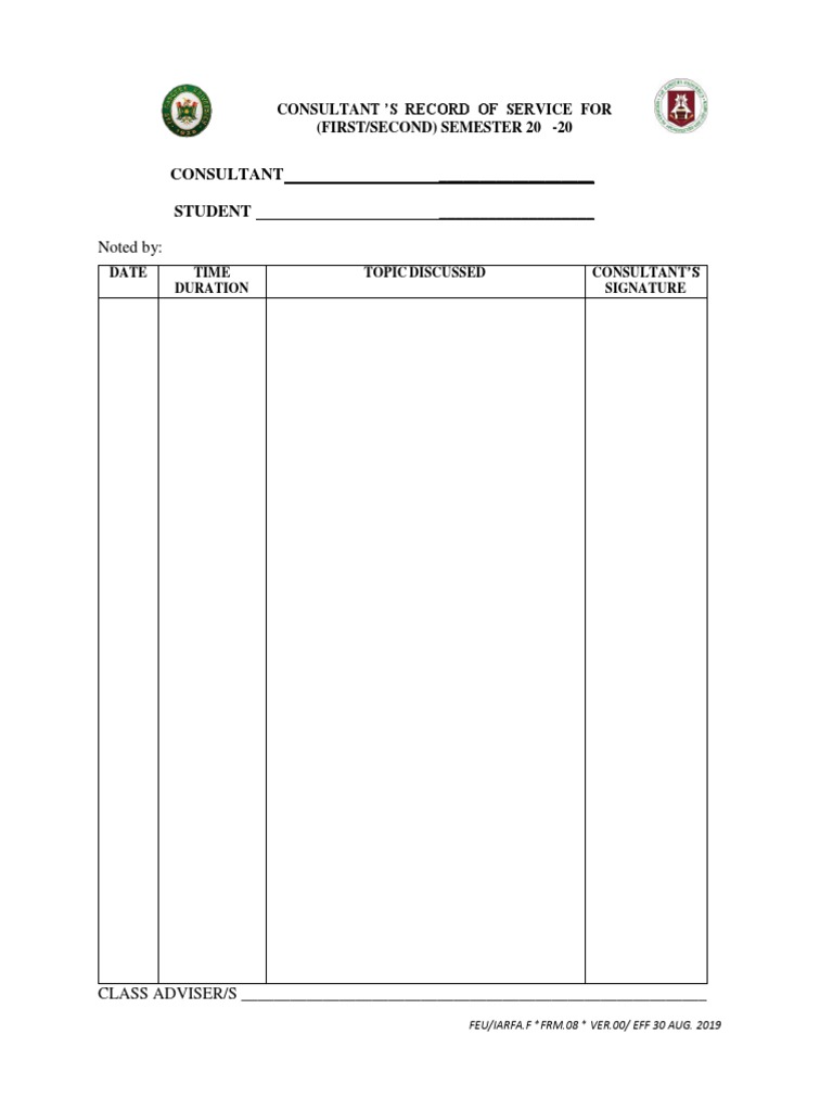 Consultant Service Record Form | PDF | Business | Finance & Money ...