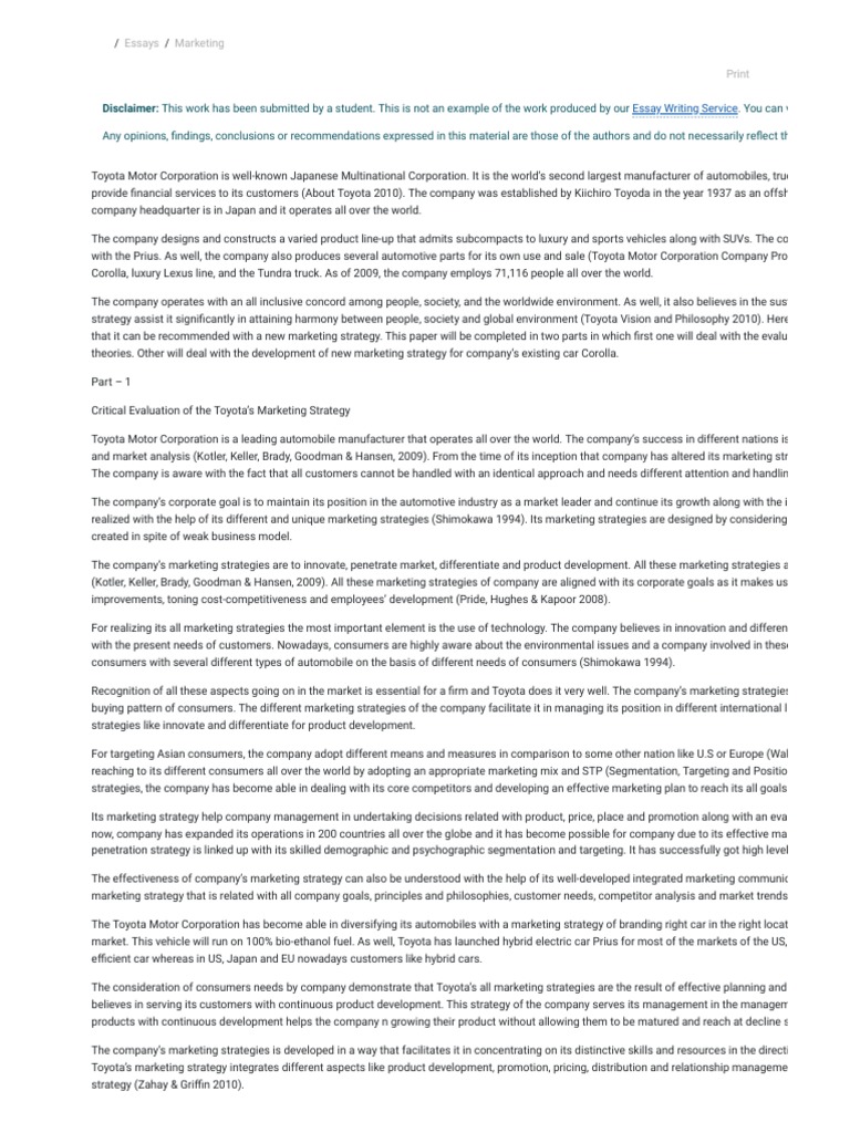Toyota Market Segmentation Analysis | PDF | Market Segmentation ...