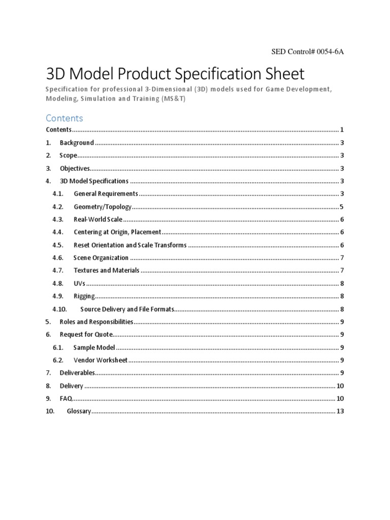 3D Model Specs for MilGaming | PDF | 3 D Modeling | 3 D Computer Graphics