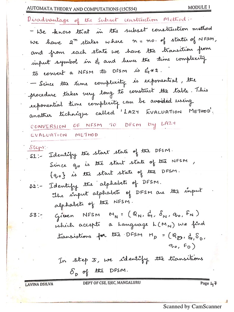 Conversion of NFSM To DFSM by Lazy Evaluation Method | PDF
