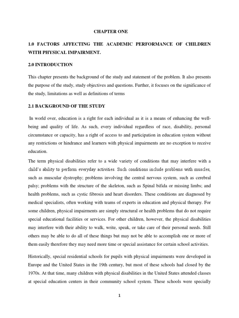 Factors Affecting Academic Performance of Children With Physical ...