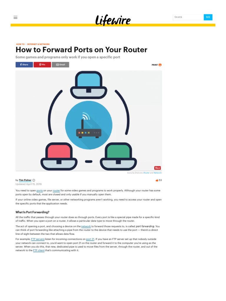 How To Forward Ports On Your Router PDF | PDF | Port (Computer ...