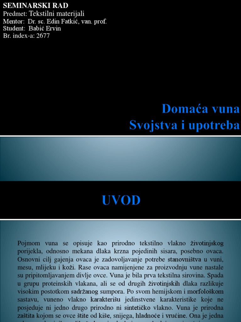 Domaca Vuna Prezentacija | PDF