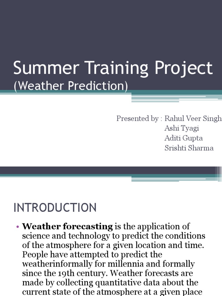 Weather Prediction | PDF | Weather Forecasting | Weather