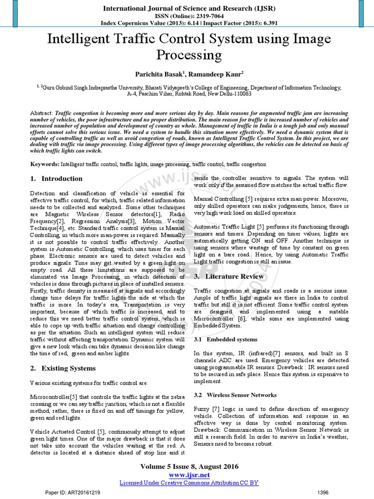 Intelligent Traffic Control System Using PDF | Download Free PDF ...