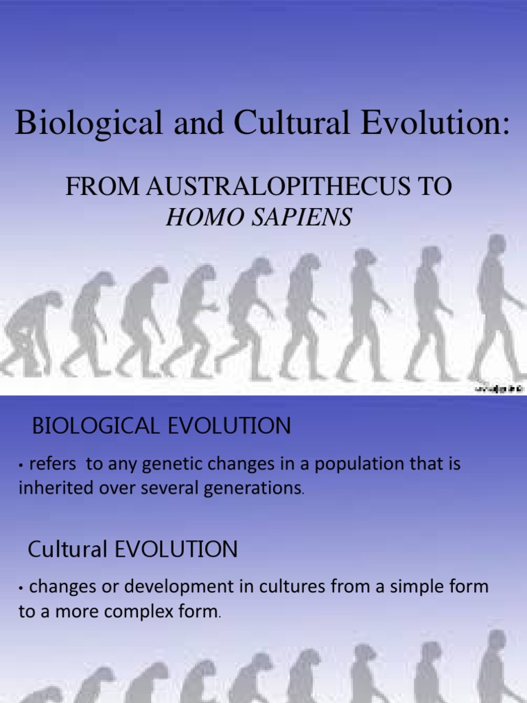 Biological and Cultural Evolution:: From Australopithecus To | Homo ...