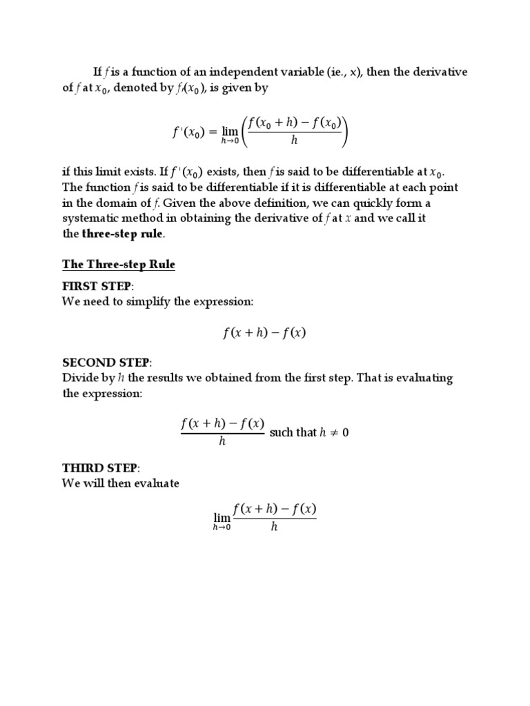 The Three-Step Rule First Step | PDF