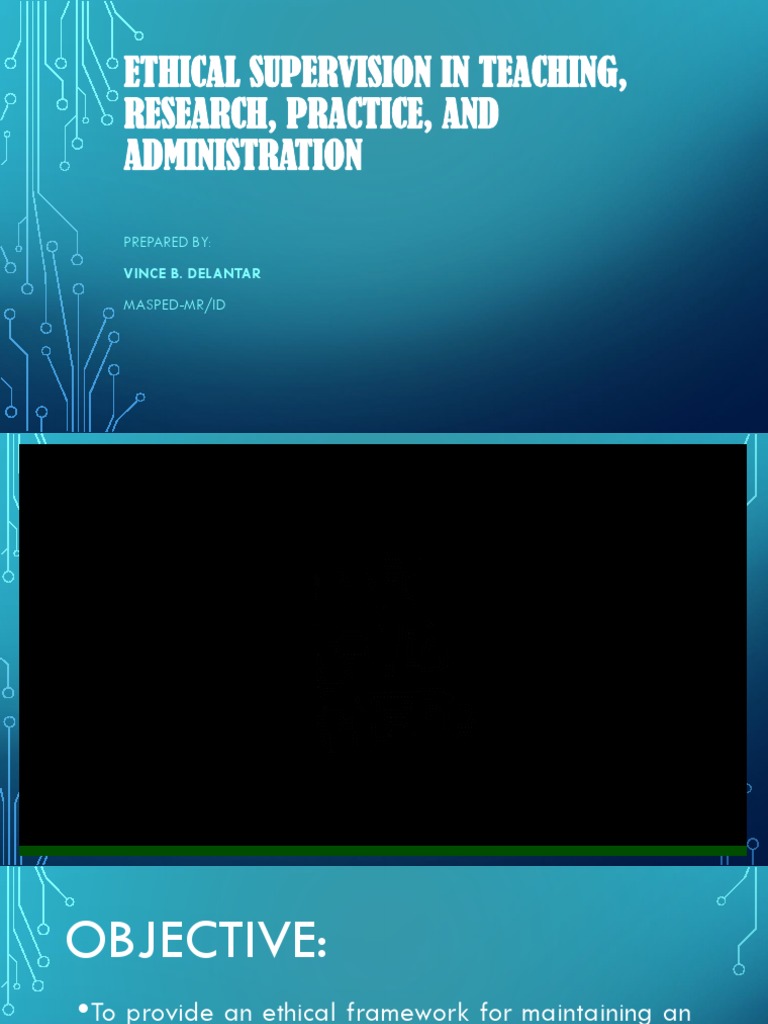 Ethical Supervision in Teaching, Research, Practice and Supervision ...