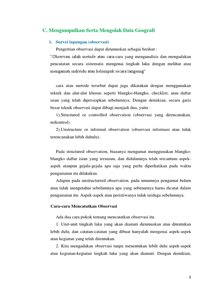 Metode Pengumpulan Data Geografi | PDF | Komputer