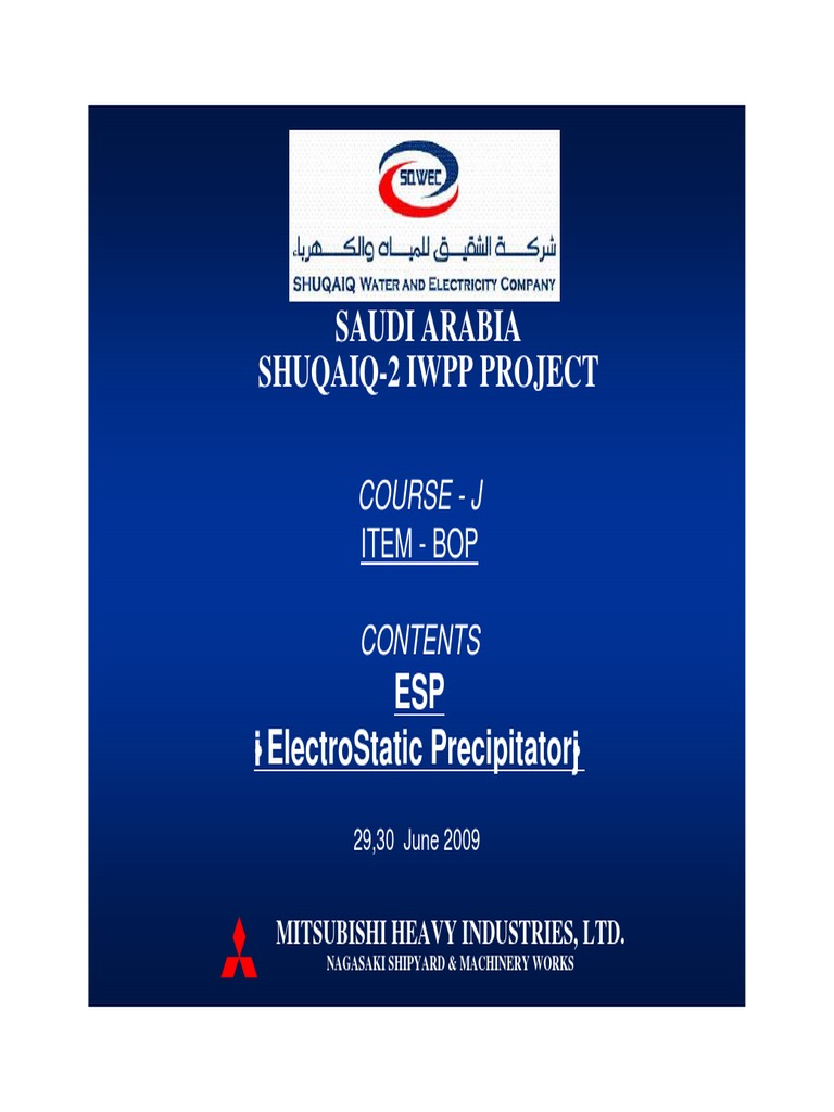 Saudi Arabia Shuqaiq-2 Iwpp Project: Electrostatic Precipitator | PDF ...