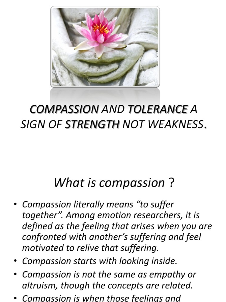 Compassion and Tolerance A Sign of Strength Not | PDF | Compassion ...