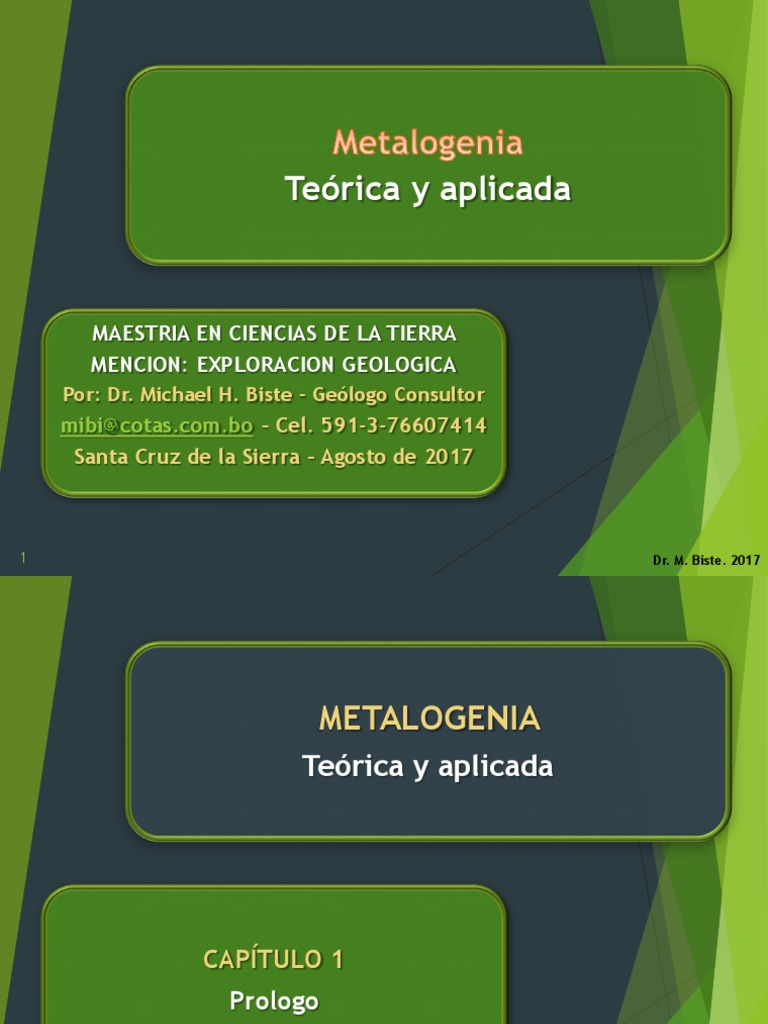 1 0 0 MTL Curso Metalogenia Biste PDF | PDF | Minerales | Tierra