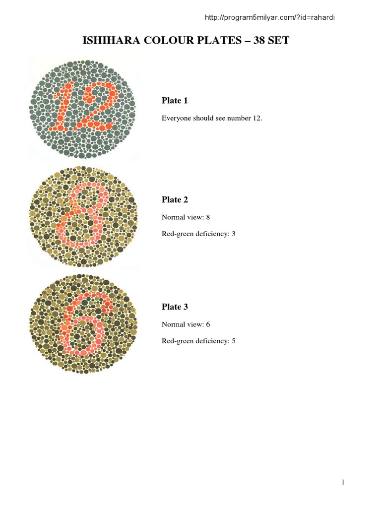 New Ishihara Color Plates - Set 38 PDF | PDF | Digital Signal ...
