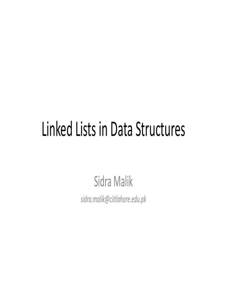Implementation Of Common Operations On Linked Lists Pdf Pointer Computer Programming