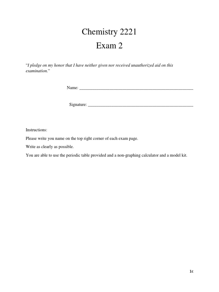 Exam 2c PDF | Download Free PDF | Unit Processes | Chemical Reactions