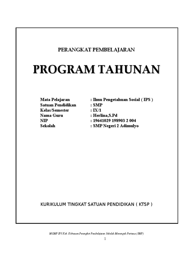Prota SMP Ips Kelas 9 | PDF