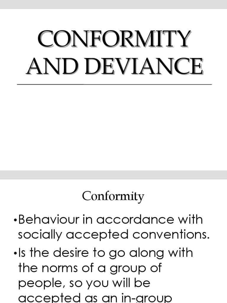 Conformity and Deviance | PDF | Deviance (Sociology) | Sociological ...