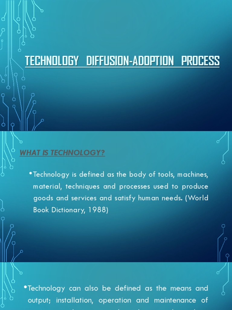 TECHNOLOGY DIFFUSION AND ADOPTION PROCESS | PDF | Adoption | Innovation