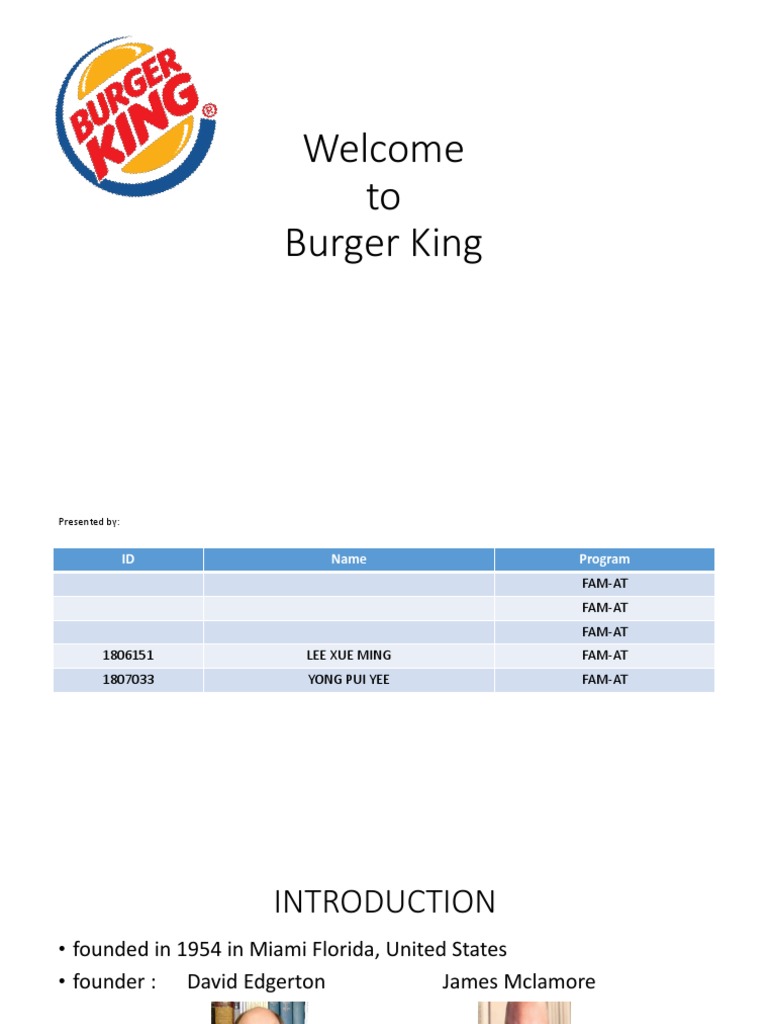 Burger King Presentation | PDF