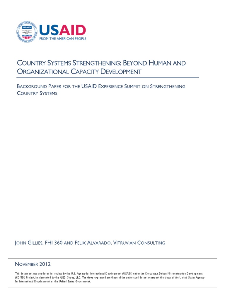 Country Systems Strengthening Insights | PDF | Capacity Building | System