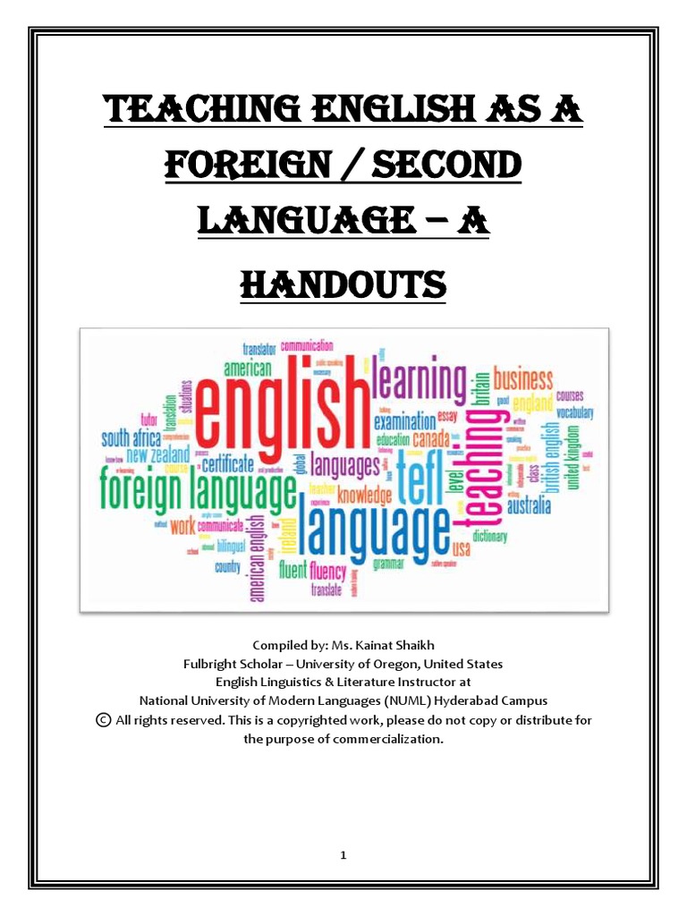Teaching English As A Foreign / Second Language - A Handouts | PDF ...