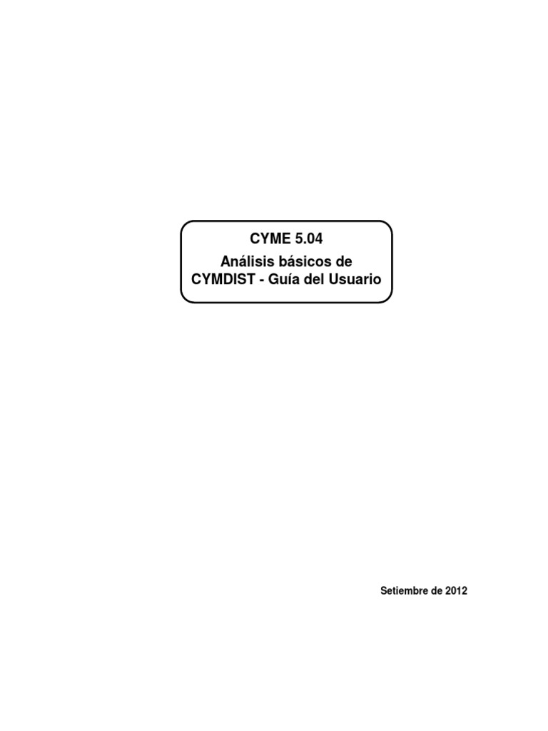 CYME 5.04 - Análisis Básicos de CYMDIST - Guía Del Usuario | PDF ...