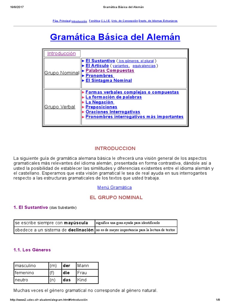 01gramática Básica Del Alemán | PDF | Asunto (gramática) | Idioma aleman