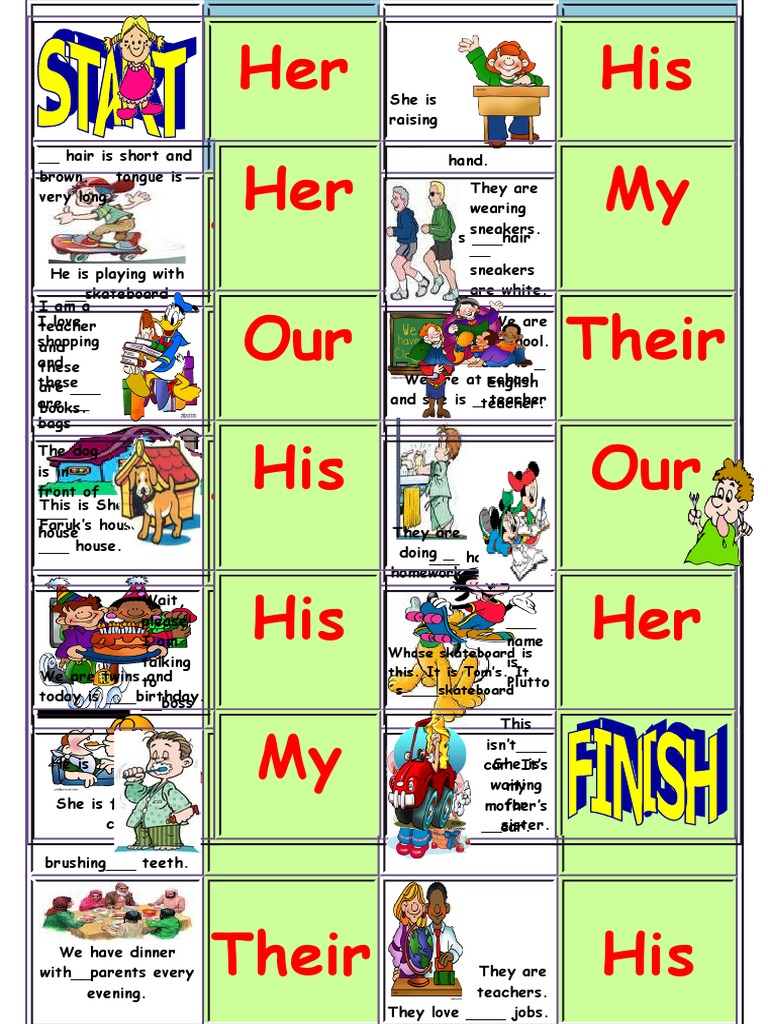 Possessive Pronouns Dominoes | PDF | Sports