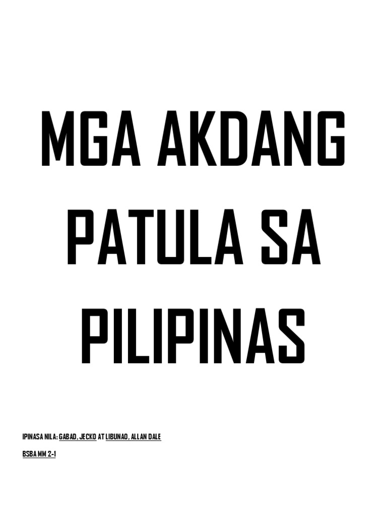 Mga Akdang Patula Sa Pilipinas | PDF